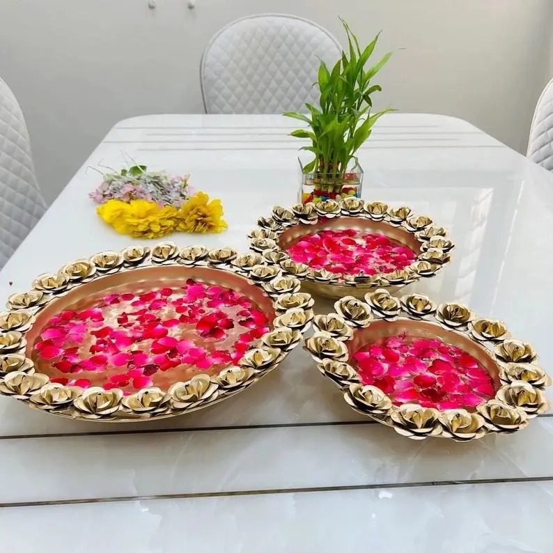 Rose Urli Bowl , Urli for Floating Flowers, Diwali Decoration, Festive ...
