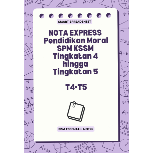 NOTA EXPRESS Pendidikan Moral SPM KSSM Tingkatan 4 hingga Tingkatan 5 T4-T5 | Shopee Malaysia