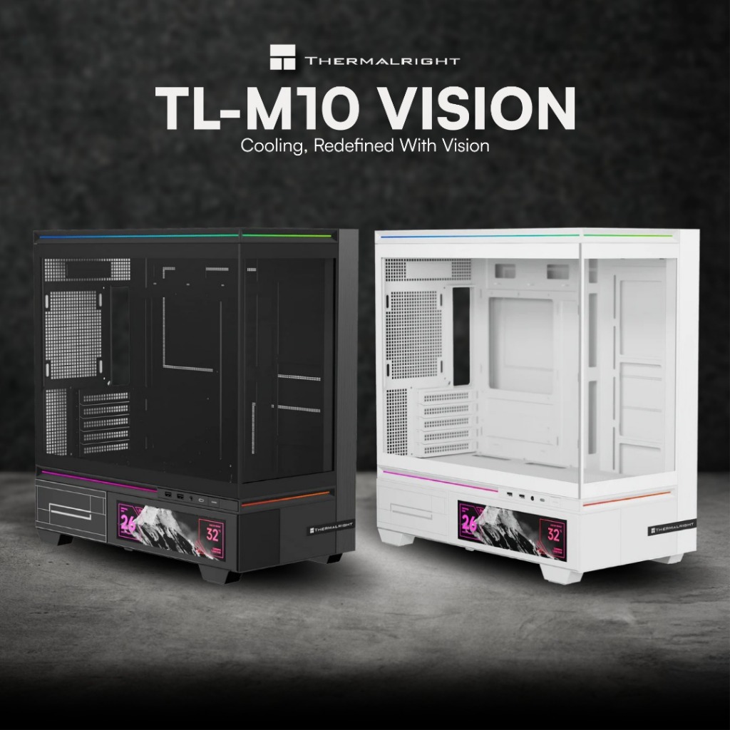 Thermalright TL-M10 VISION RGB TG M-ATX Casing with 6"9 Screen No Fans ...