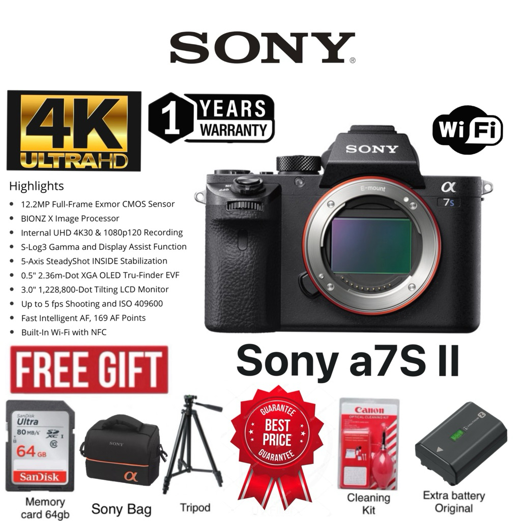 SONY A7S II A7S MARK II A7S M2 FULL FRAME 4K UHD WIFI NFC SONY 5-AXIS ...