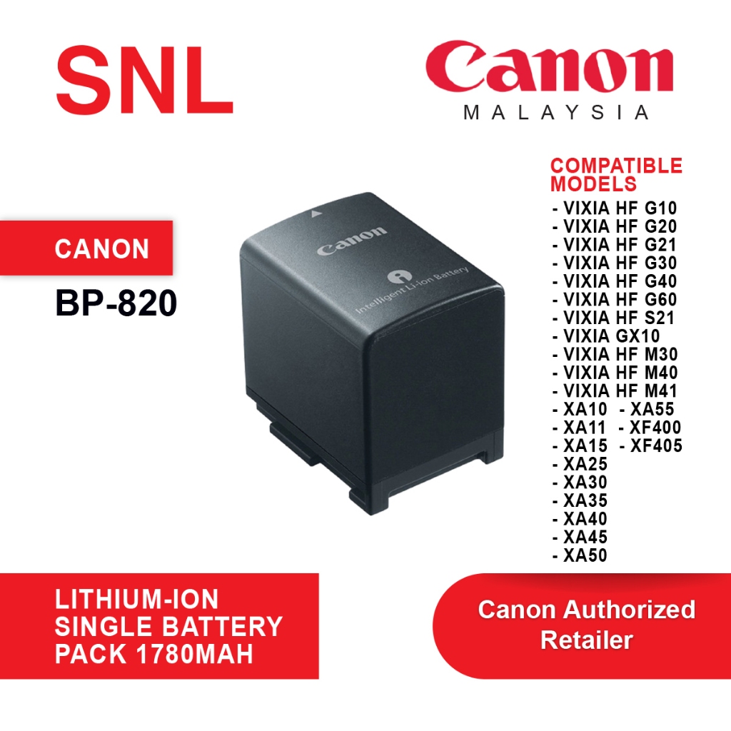 Canon BP-820 Lithium-Ion Battery Pack (1780mAh) | Shopee Malaysia