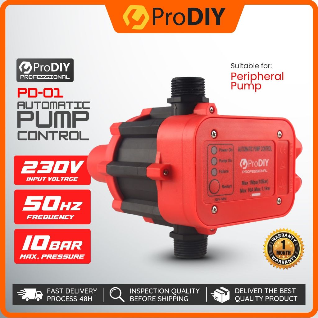PRODIY PD-01 Automatic Pump Control Water Pump Pressure Home 230v 10bar ...