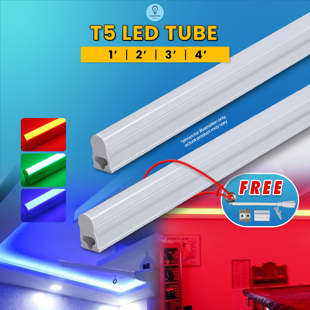 Color T5 LED Complete SET With CONNECTOR & CLIP Red/Green/Blue Led Tube ...