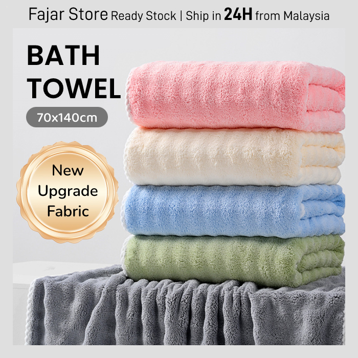 Cotton Fiber Towel Tuala Mandi Microfiber Cotton Soft Serap Air Cotton ...
