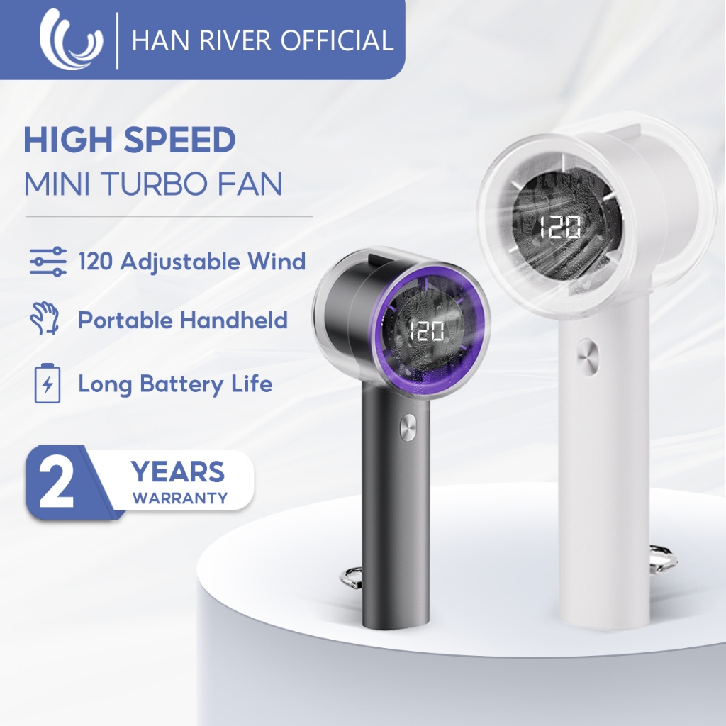 HAN RIVER High Speed Mini Fan Portable Handheld Strong Wind 120 ...
