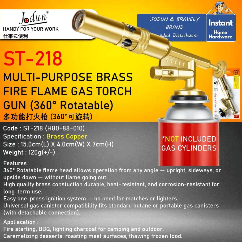 JODUN (Obor Gas Butana) ST-218 Multi-Purpose Brass Copper Fire Flame ...