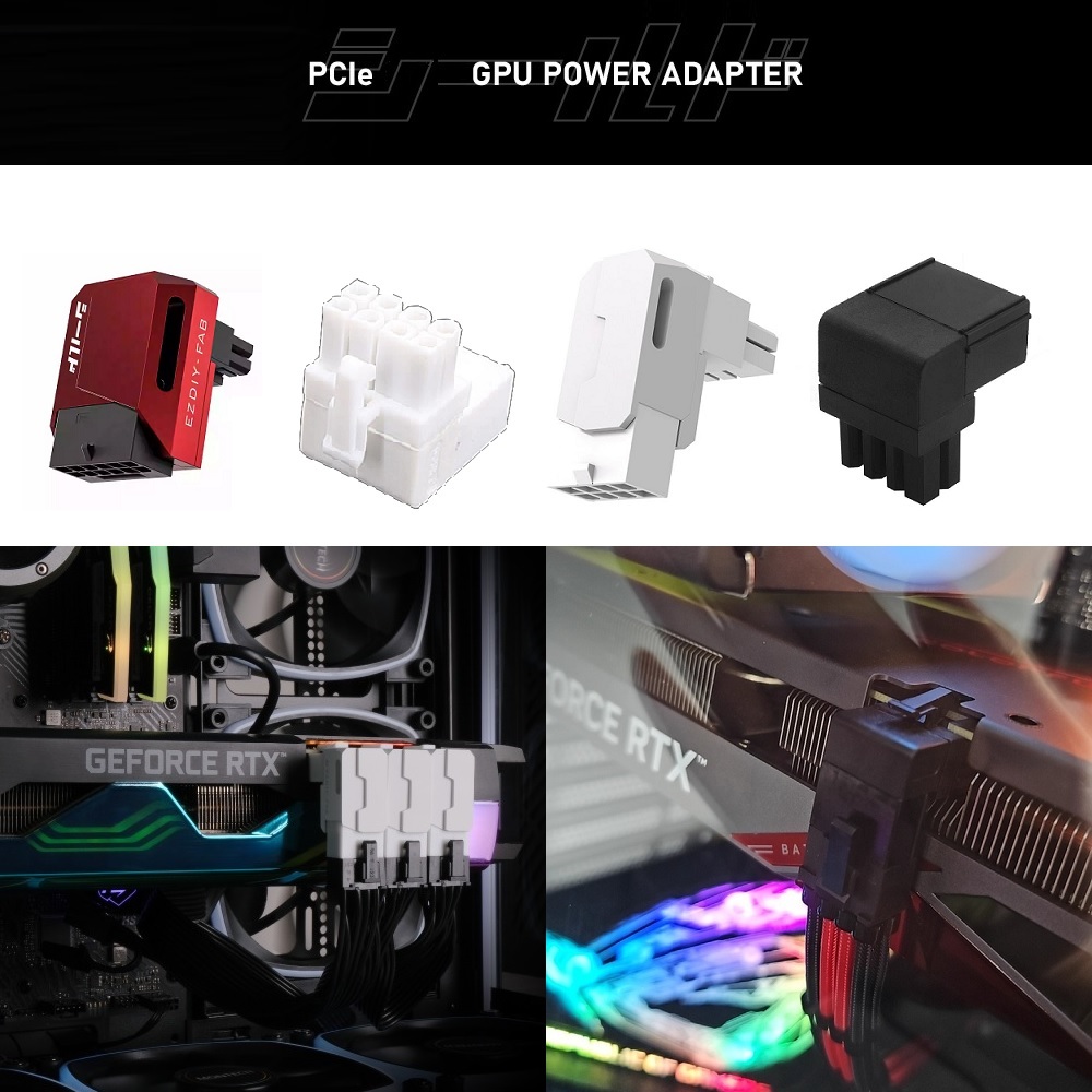 90 Degree GPU Graphic Card Adapter (8-pin / 12+4pin) / L shape GPU ...