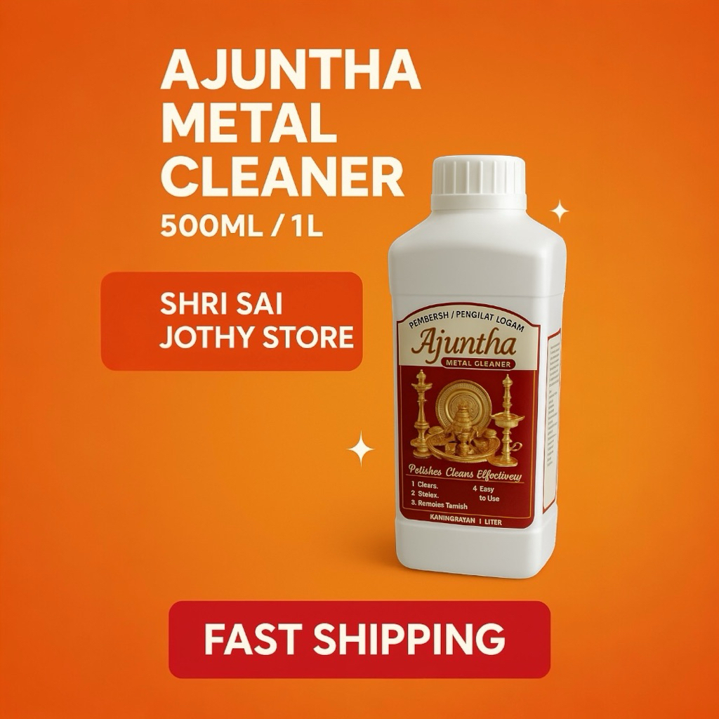 🧴 AJUNTHA METAL CLEANER 500ML / 1L – SHRI SAI JOTHY STORE Powerful ...