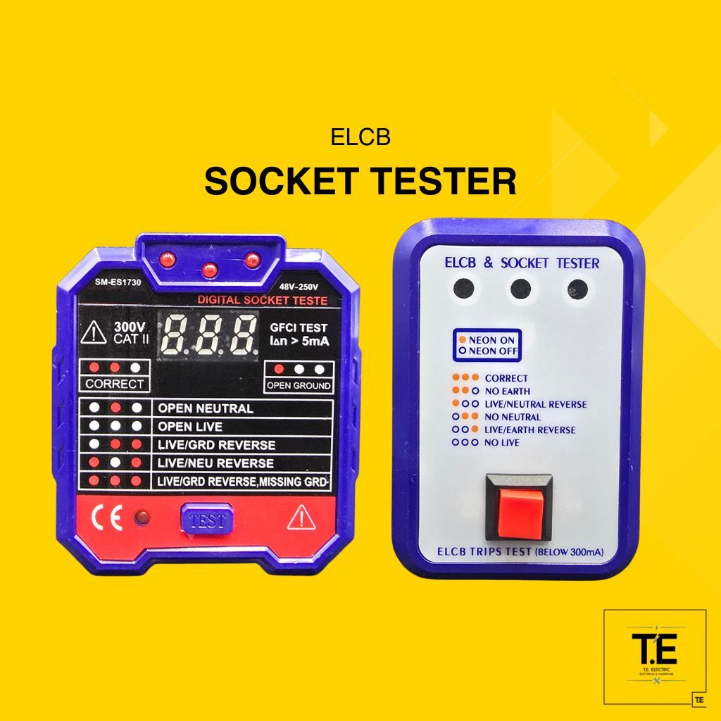 ELCB & SOCKET TESTER 13A 3PIN PLUG IN (BELOW 150mA) | DIGITAL | Shopee ...