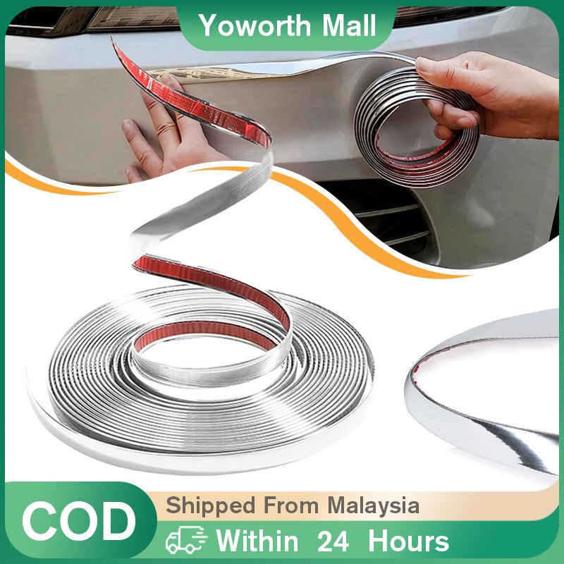 13m Chrome Lining Strip / Bumper Protector Trim Strip / Self Adhesive ...