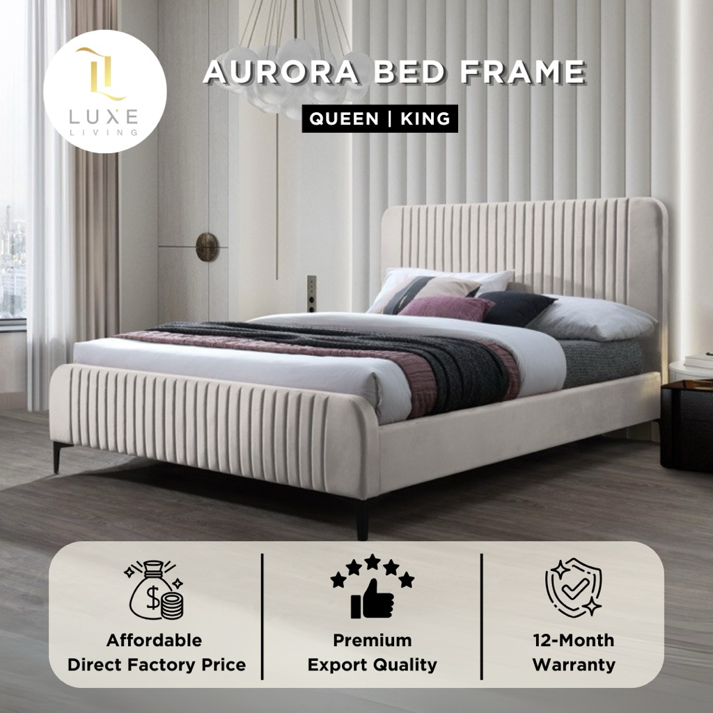 LUXE: Export Quality Aurora Queen/ King Bed Frame / Katil [Rose/Grey ...
