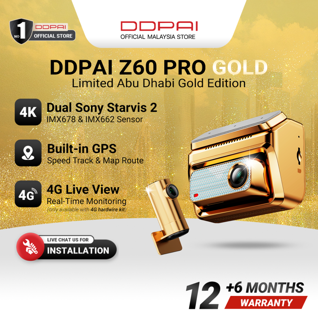 [LIMITED EDITION] DDPAI Z60 Pro Gold Abu Dhabi Edition | Shopee Malaysia