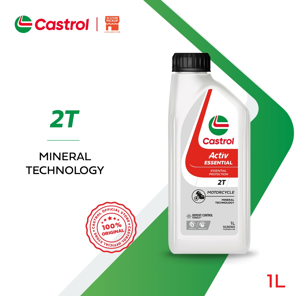 Castrol ACTIV ESSENTIAL 2T (1L) Teknologi Mineral Motosikal JASO FB ...