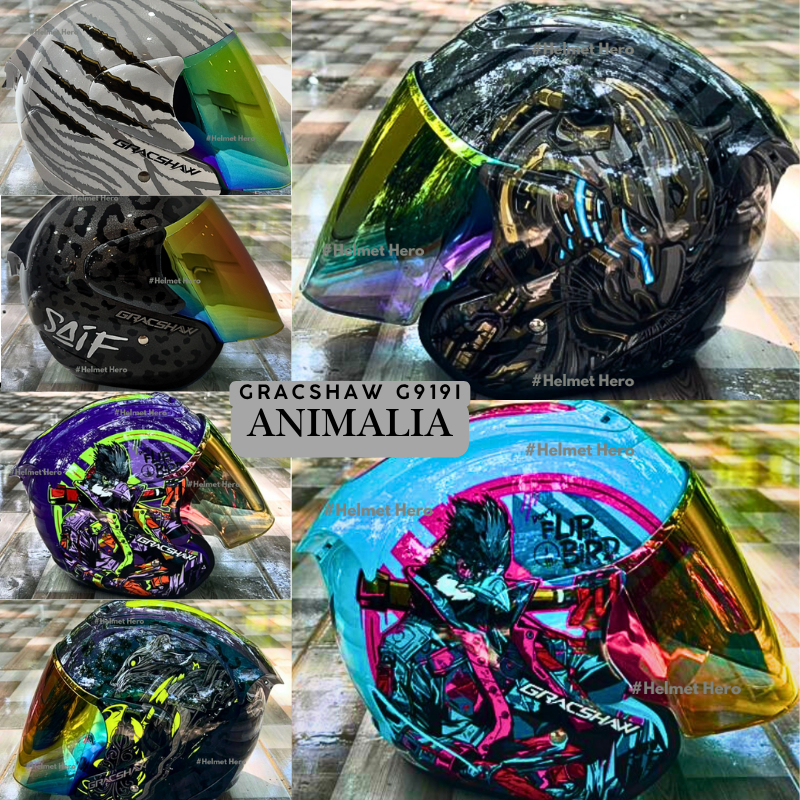 Gracshaw Helmet Glazzo G919i Animalia Helmet Motorcycle Helmet Animal ...