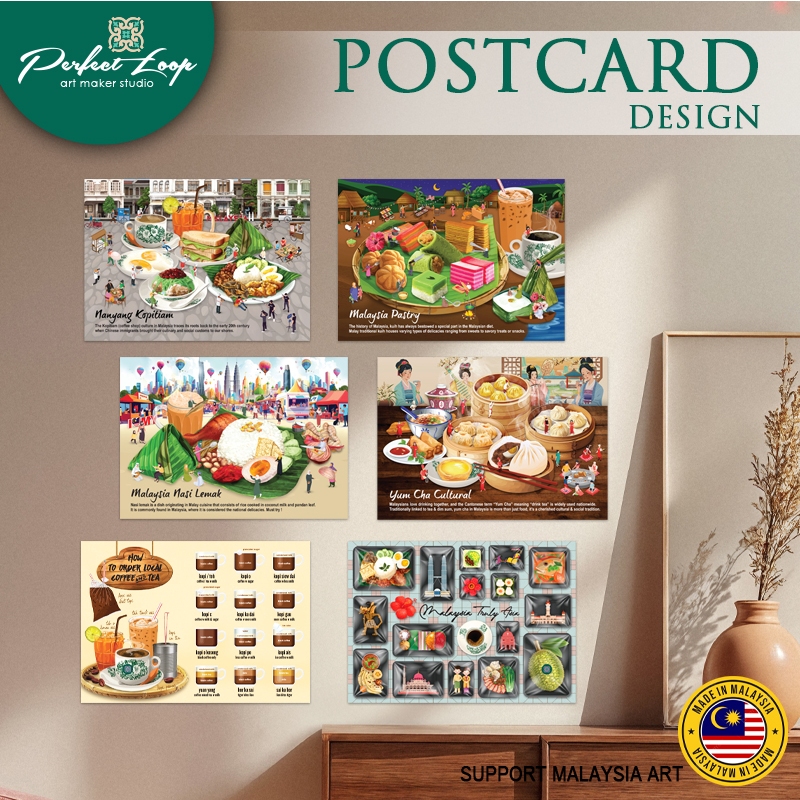 Postcard Design Malaysia Traditional Food Miniature (Poskad Malaysia ...