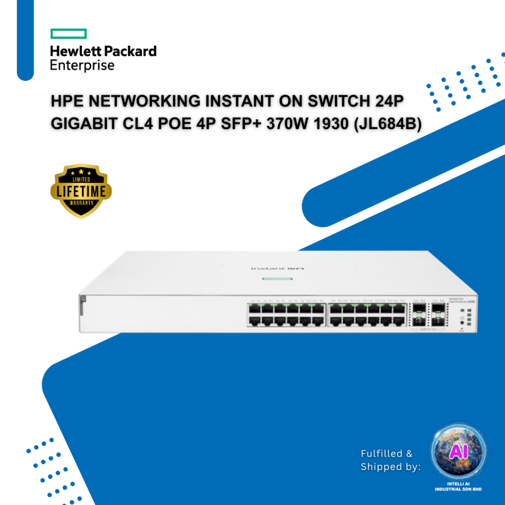 HPE Networking Instant On Switch 24p Gigabit CL4 PoE 4p SFP+ 370W 1930 ...