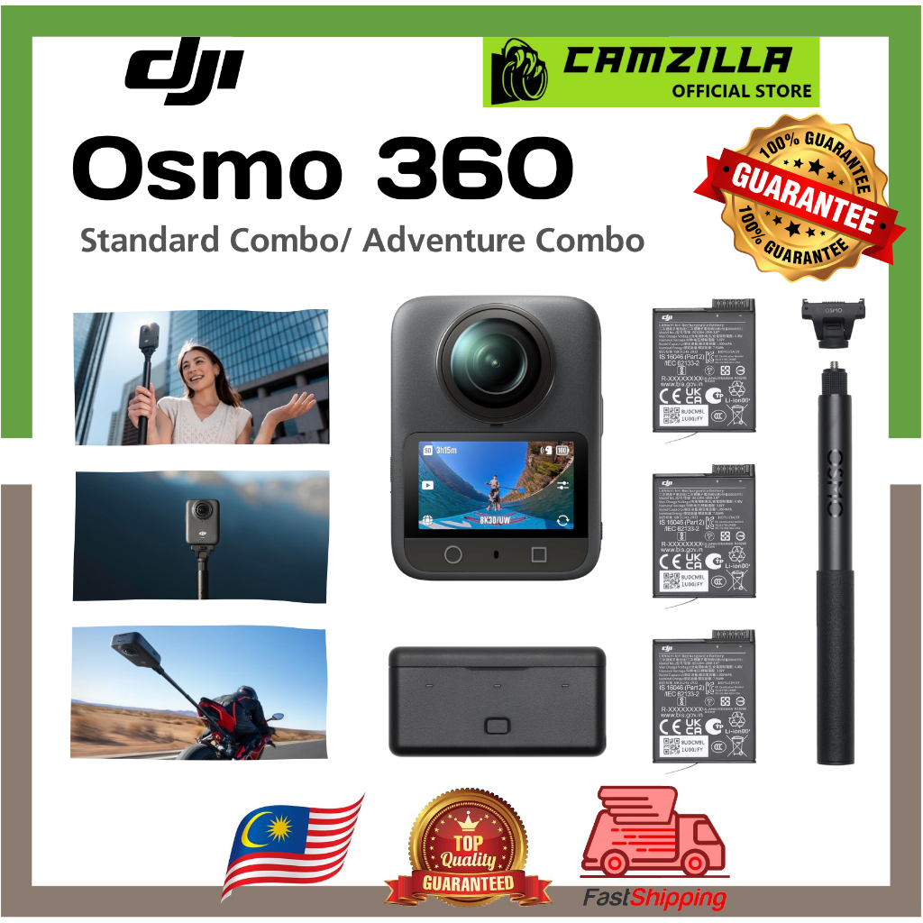DJI Osmo 360 Standard/Adventure Combo, 360 Camera with 1-Inch 360 ...