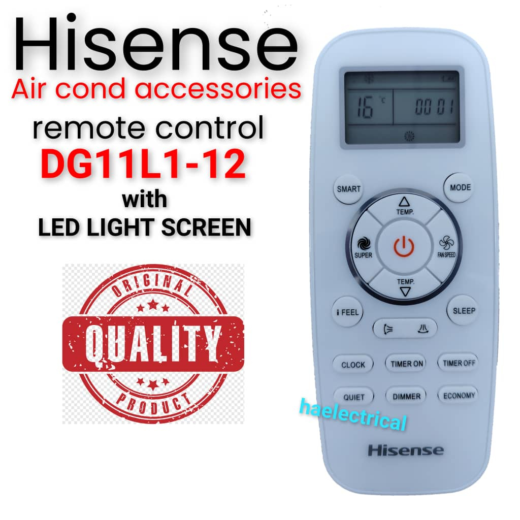 (Hight Quality) Hisense Air Cond Remote Control With Light Screen ...