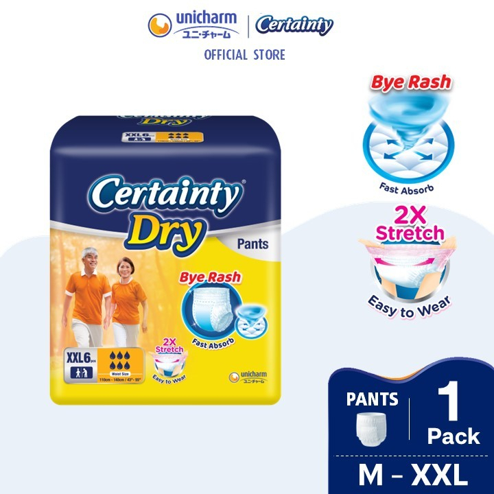 Certainty Dry - Pants Adult Diaper Regular Pack M10/L9/XL8/XXL6 ...