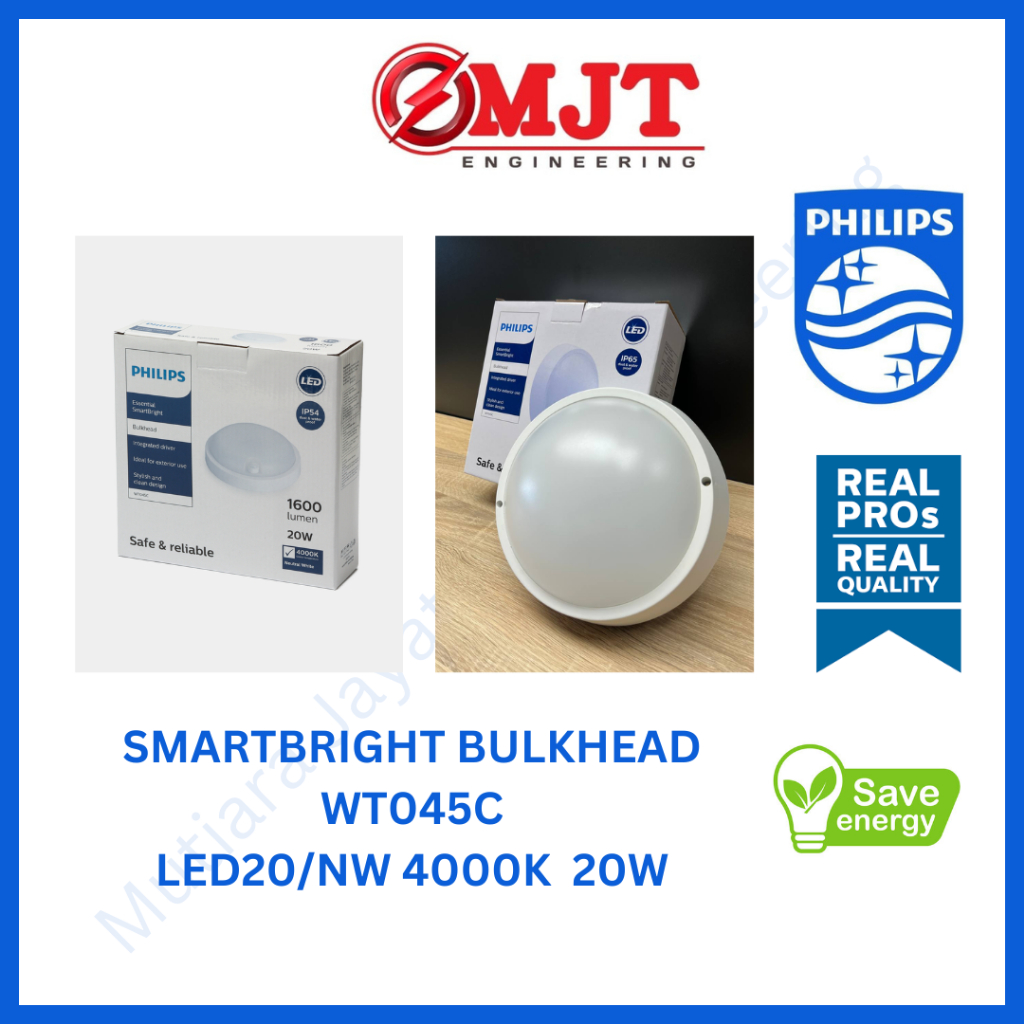 PHILIPS SMARTBRIGHT BULKHEAD WT045C 4000K | Shopee Malaysia