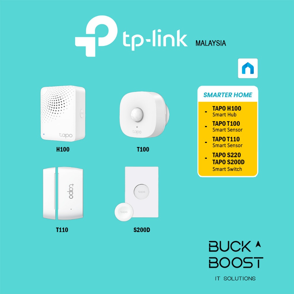 TP-LINK (TAPO H100/T100/T110/S220/S200D) Smart IoT Hub with Chime/Smart ...