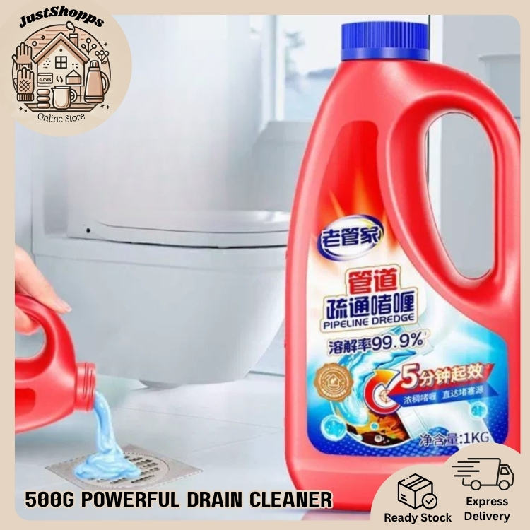 500g Powerful Drain Cleaner Liquid Kitchen Sink Clog Remover Toilet ...
