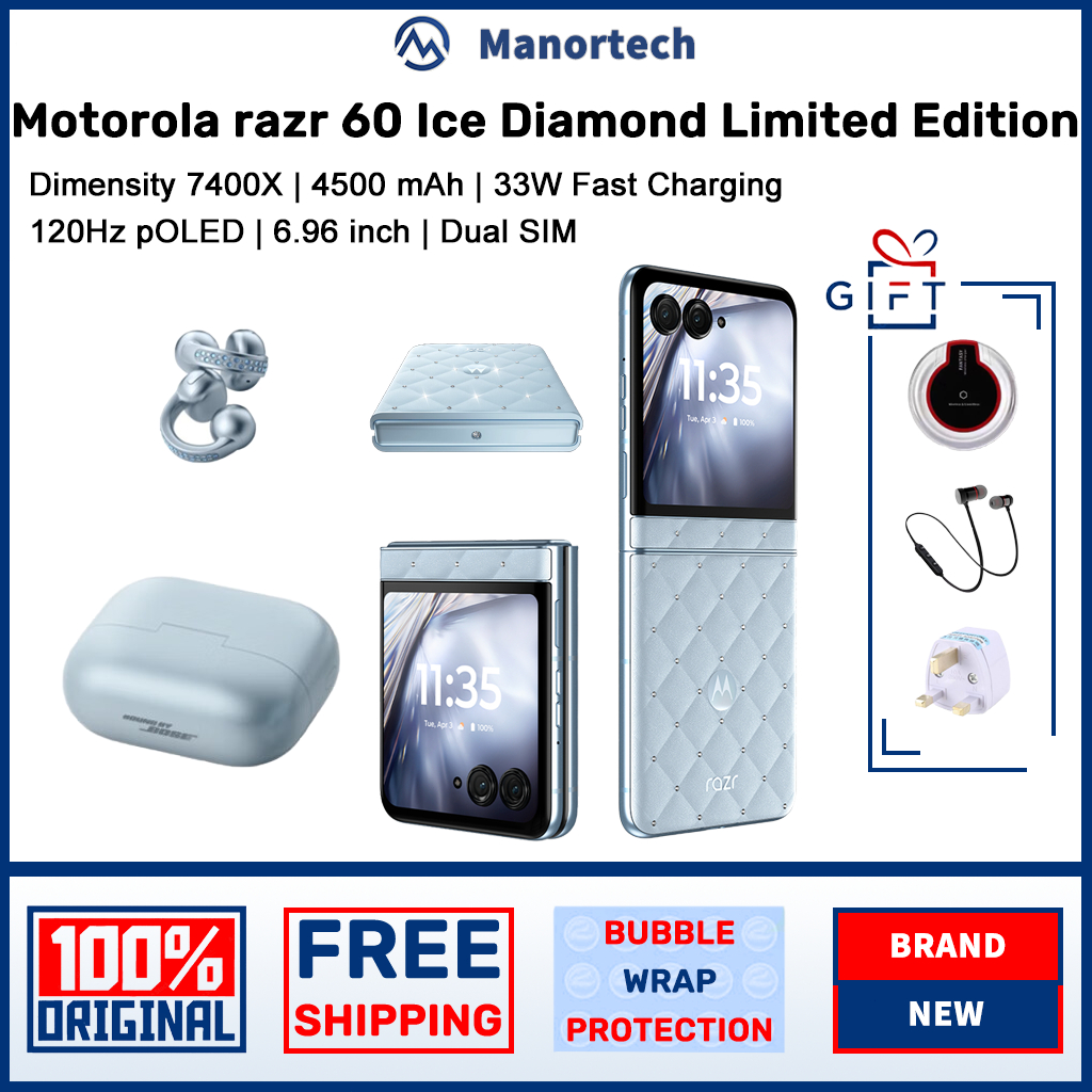 Motorola Razr 60 Ice Diamond Limited Edition Gift Box Dimensity 7400X ...