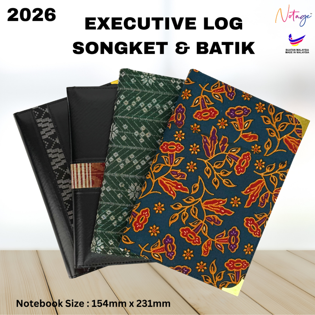 Executive Log Songket Batik 2026 Planner Notebook Diary Journal ...