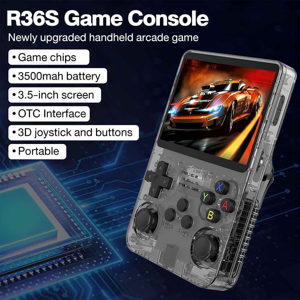 R36S Retro Handheld Video Game Console15K Game Sistem Linux Skrin IPS ...