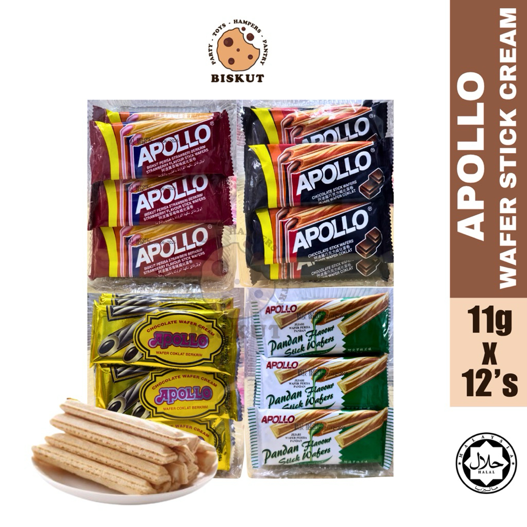 11g x 12’s Apollo Chocolate Wafer Stick Cream | Chocolate | Strawberry ...
