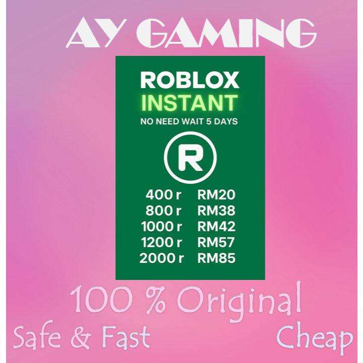 Roblox Gift Card Instant Robux Robox Pc game all amount 100-9oo 2 ...