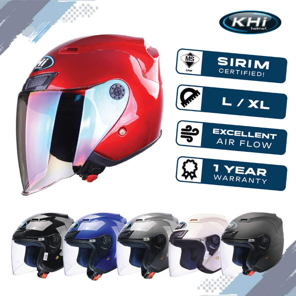 KHI K12.1 Motorcycle Jet Helmet | Sirim JPJ Approved helmet motor ...