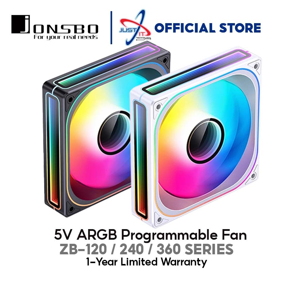 JONSBO ZB-120B / ZB-120W 5V ARGB PROGRAMMABLE CASE / CASING FAN ...
