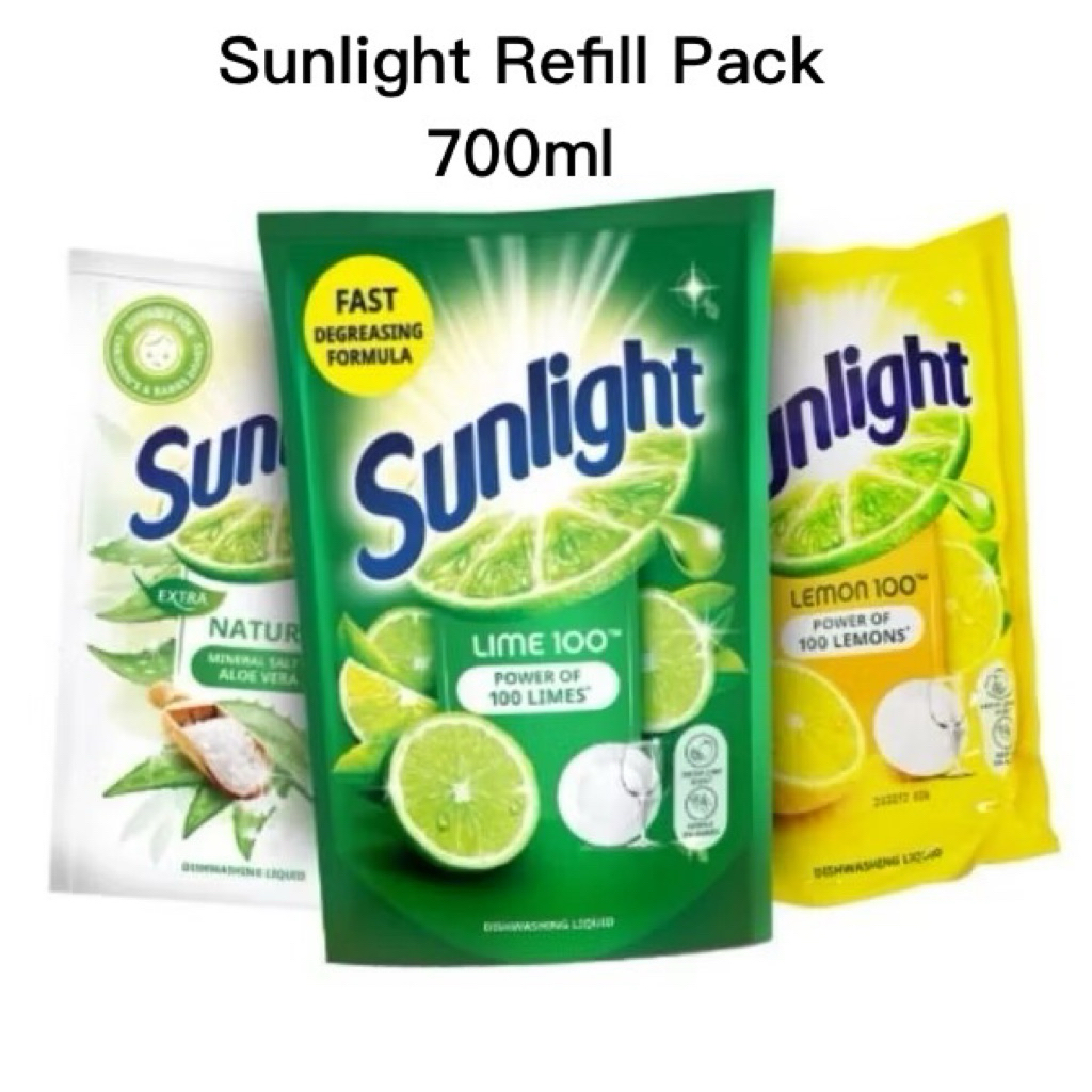 (Unit) Sunlight Dishwash Liquid Refill (700ml) Lime / Lemon / Extra ...