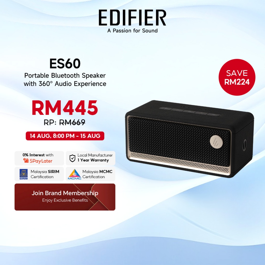 Edifier ES60 Portable Bluetooth Speaker 34W RMS | Bluetooth V5.4 | IP66 ...