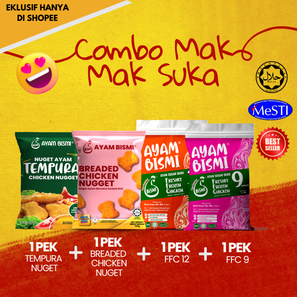 [Ayam Bismi] COMBO MAK MAK SUKA (1 AYAM POTONG 9 + 1 AYAM POTONG 12 + 1 ...
