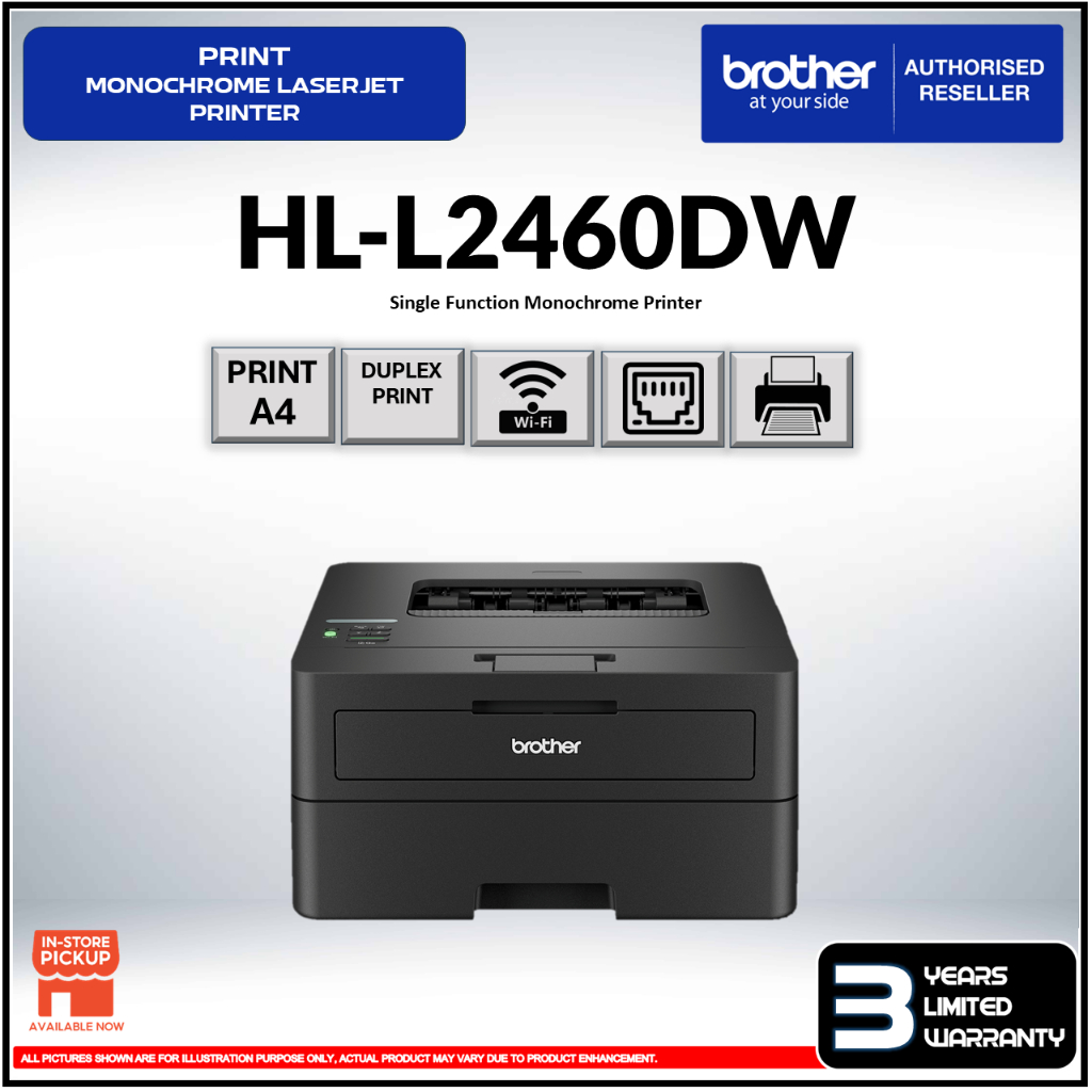 Brother Monochrome Laserjet A4 Single Function Printer HL-L2460DW ...