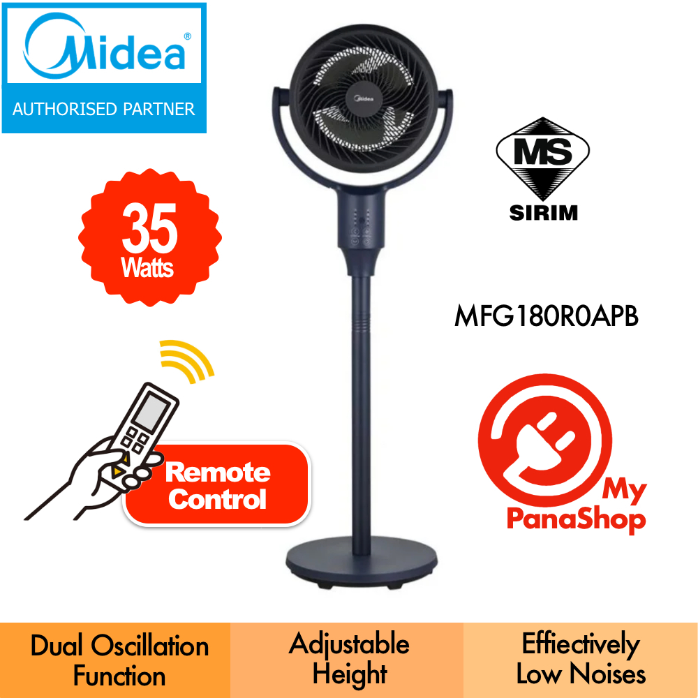 Midea Dual Mode Stand & Table Circulation Fan ( 35w / 3 Speeds / 7 ...
