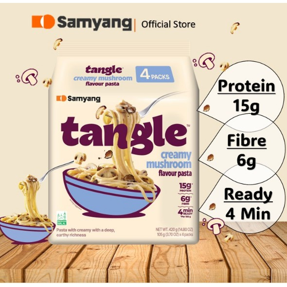 Samyang Tangle Pasta Creamy Mushroom (Pack) 4's x 105g | Shopee Malaysia