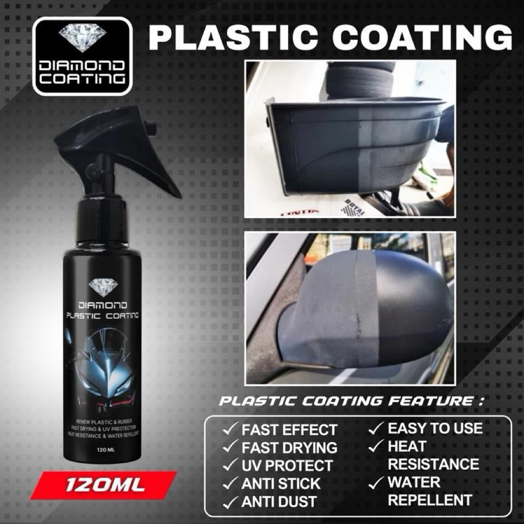 Diamond Plastic Coating Spray 120ml (Pengilap Plastic Kereta & Motor ...