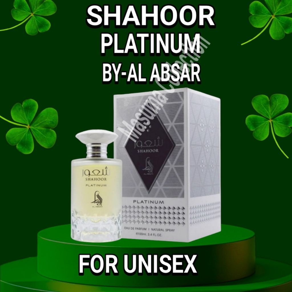 SHAHOOR PLATINUM By Al Absar Edp Perfume 100ml For women and men ...
