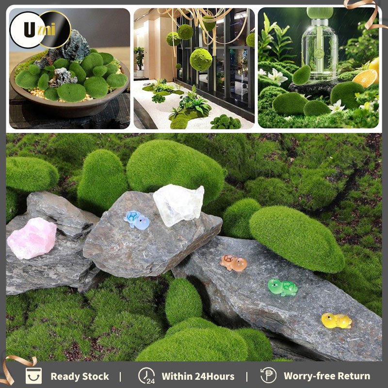 20Pcs Simulation Micro Landscape Moss Stone Artificial Foam Green ...