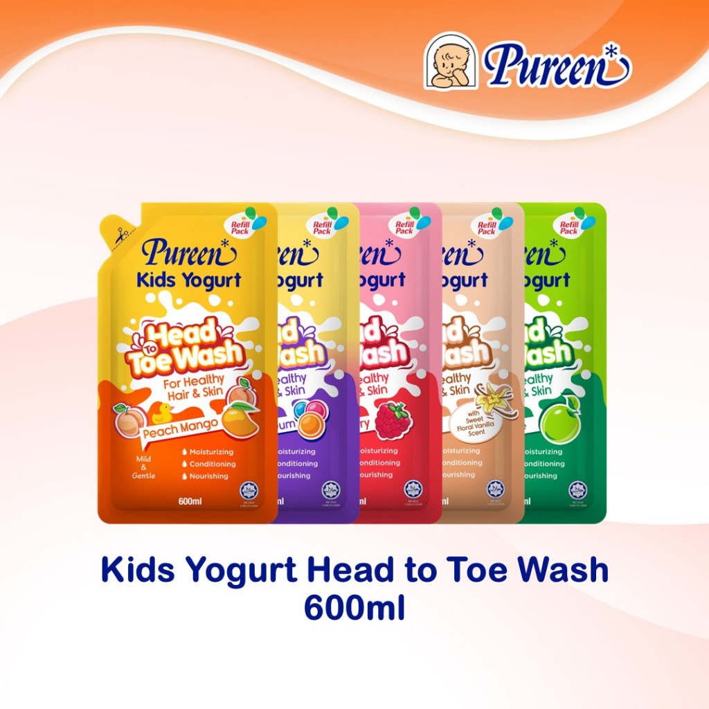 Pureen Kids Yogurt Head to Toe Wash - Refill Pack (600ml) | Shopee Malaysia