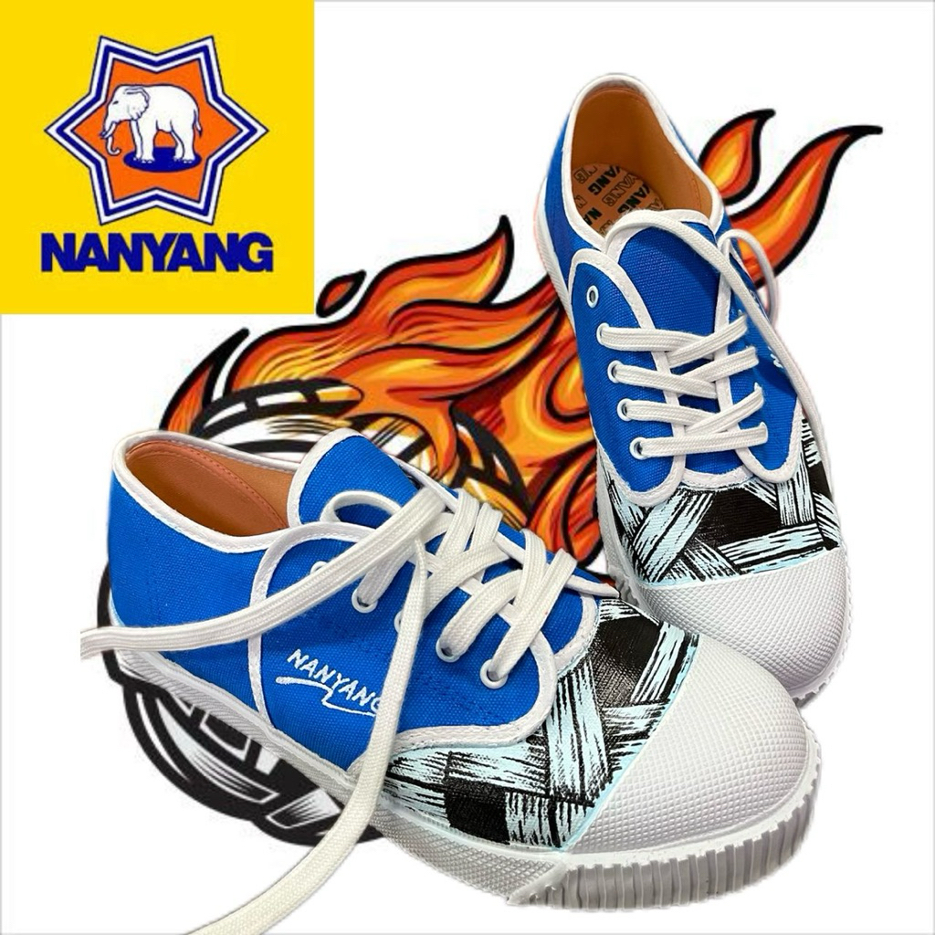 Kasut Nanyang Takraw Stylo Fancy Blue Sepak Takraw Custom | Shopee Malaysia