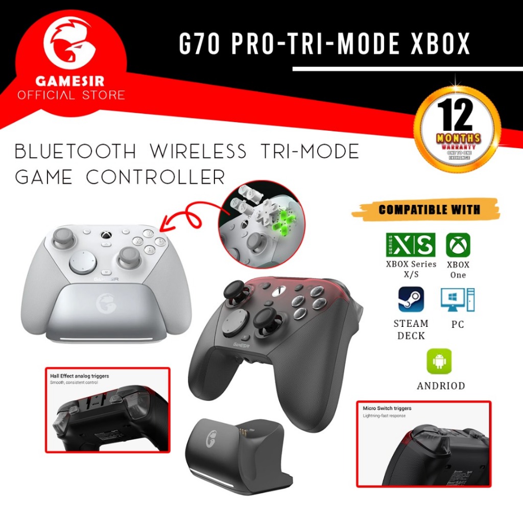GameSir G7 Pro Bluetooth Wireless Tri-Mode Game Controller for Xbox / Steam / PC / Android ...