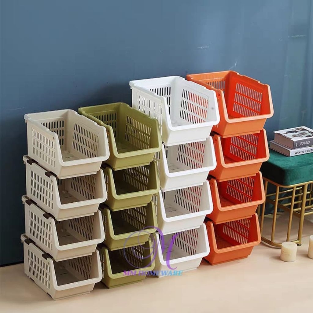 Multi-Layer Stackable Rack Open Pull Basket Multi-purpose Rack ...