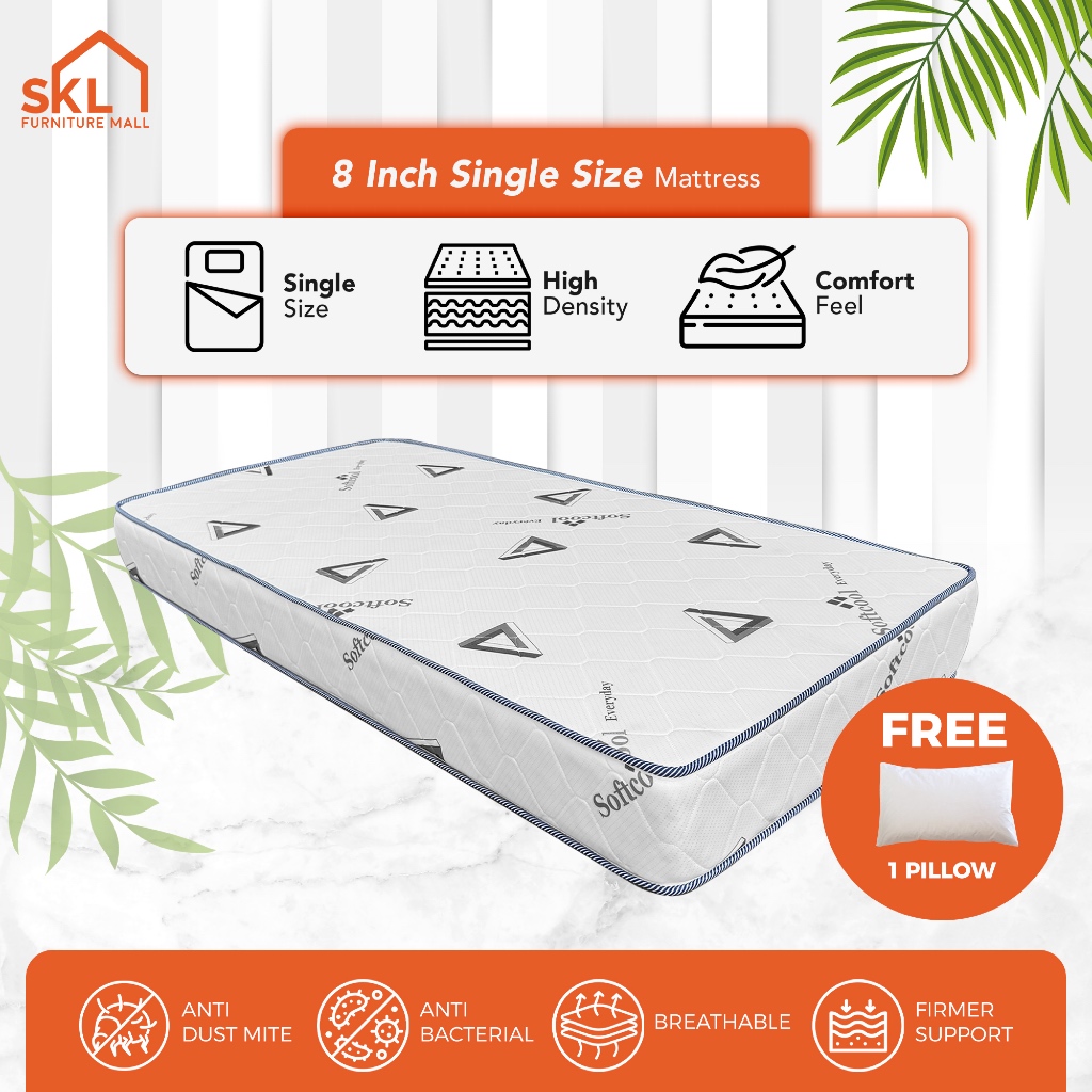 SKL Furniture REBOND MATTRESS Single /Queen 4/5/8 Inches High Density ...