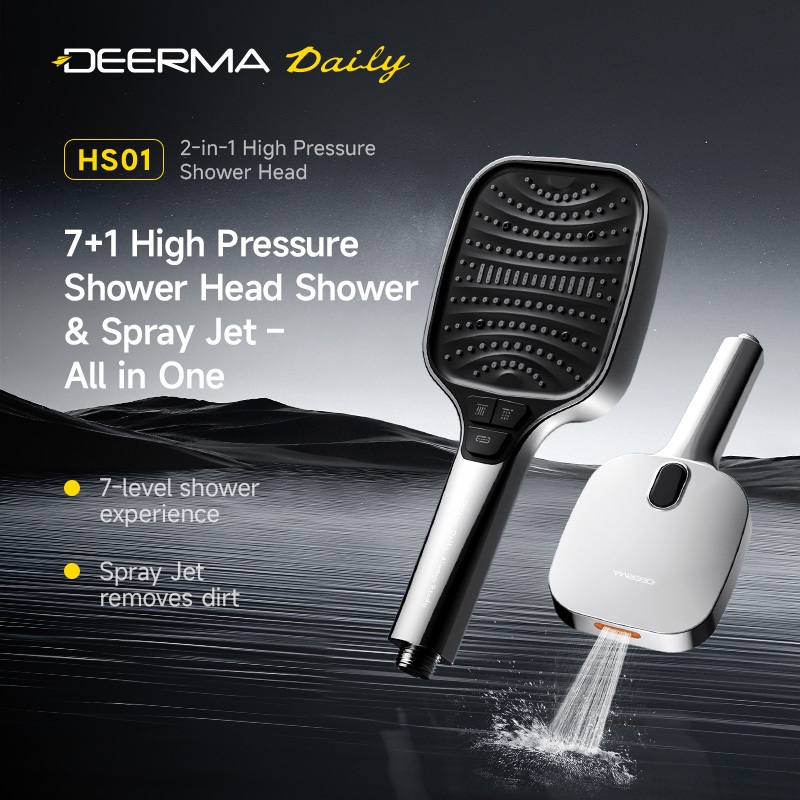 Deerma HS01 2-in-1 High Pressure Shower Head 7+1 Modes Air Turbo Boost ...