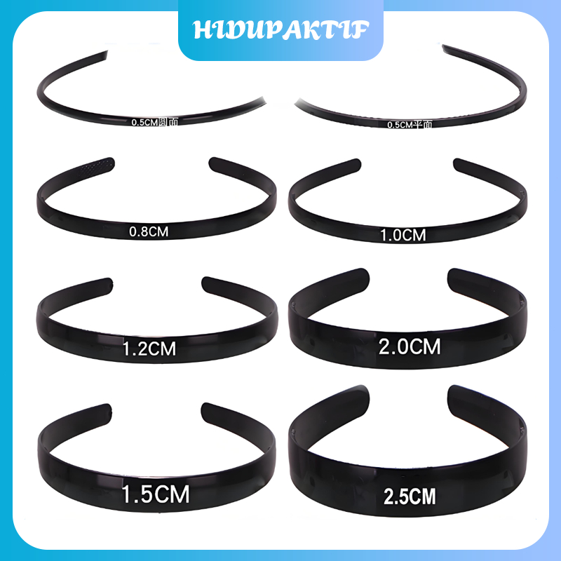 Headband Hitam Unisex Plastik Regang Fleksibel Nyaman Sesuai Lelaki ...