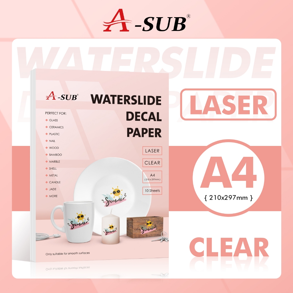 【Laser Transfer paper】A-SUB Waterslide Decal Paper for Laser Printer A4 ...